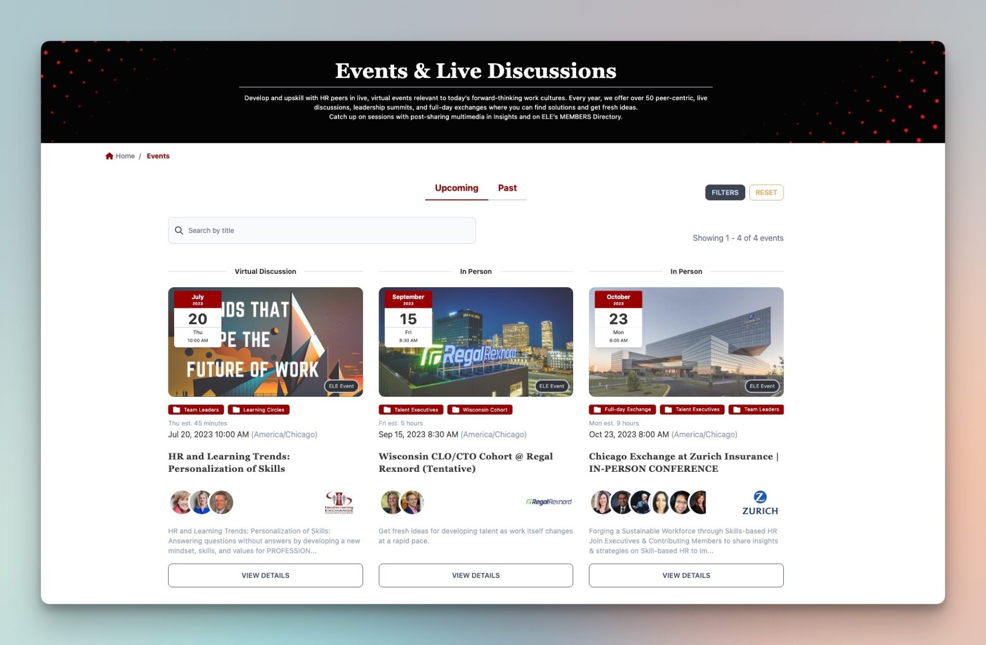 Experiences & Live Discussions | ELE Group